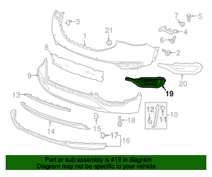2017-2019 GMC Acadia Front Driver Side Fog Lamp Opening Cover 84693620 ...