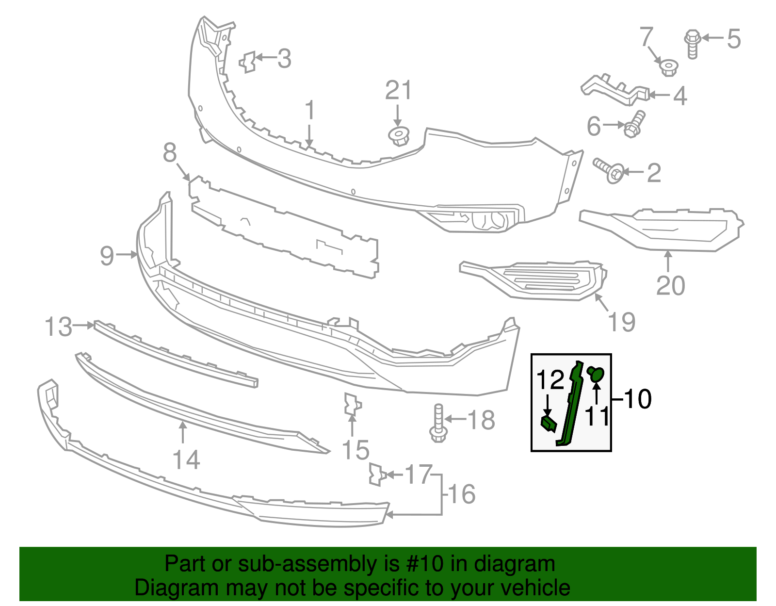 2017-2019 GMC Acadia Passenger Side Front Bumper Fascia Lower ...