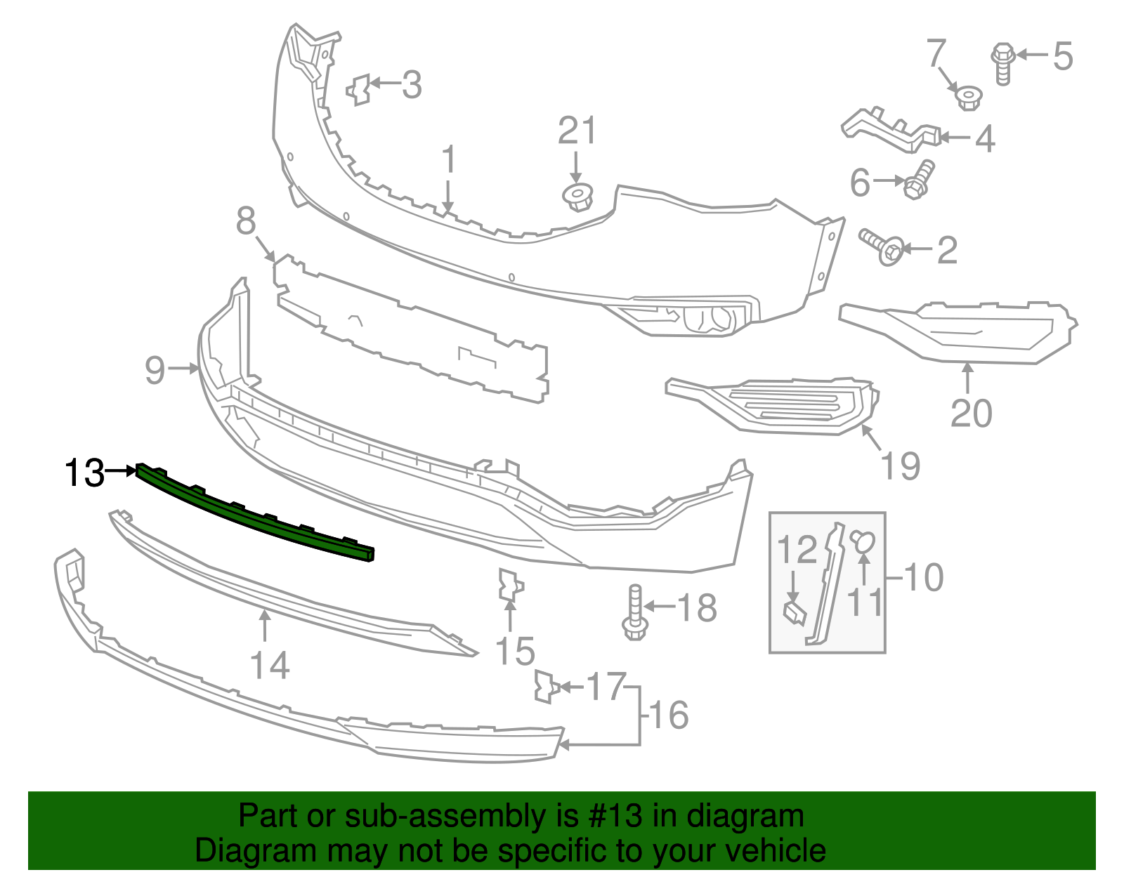 2017-2019 GMC Acadia Exterior Bright Chrome Bumper Cover Molding ...