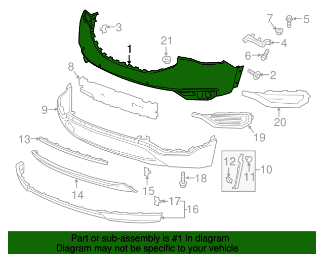 2017-2019 GMC Acadia Front Bumper Cover 84286368 | GM Parts Center