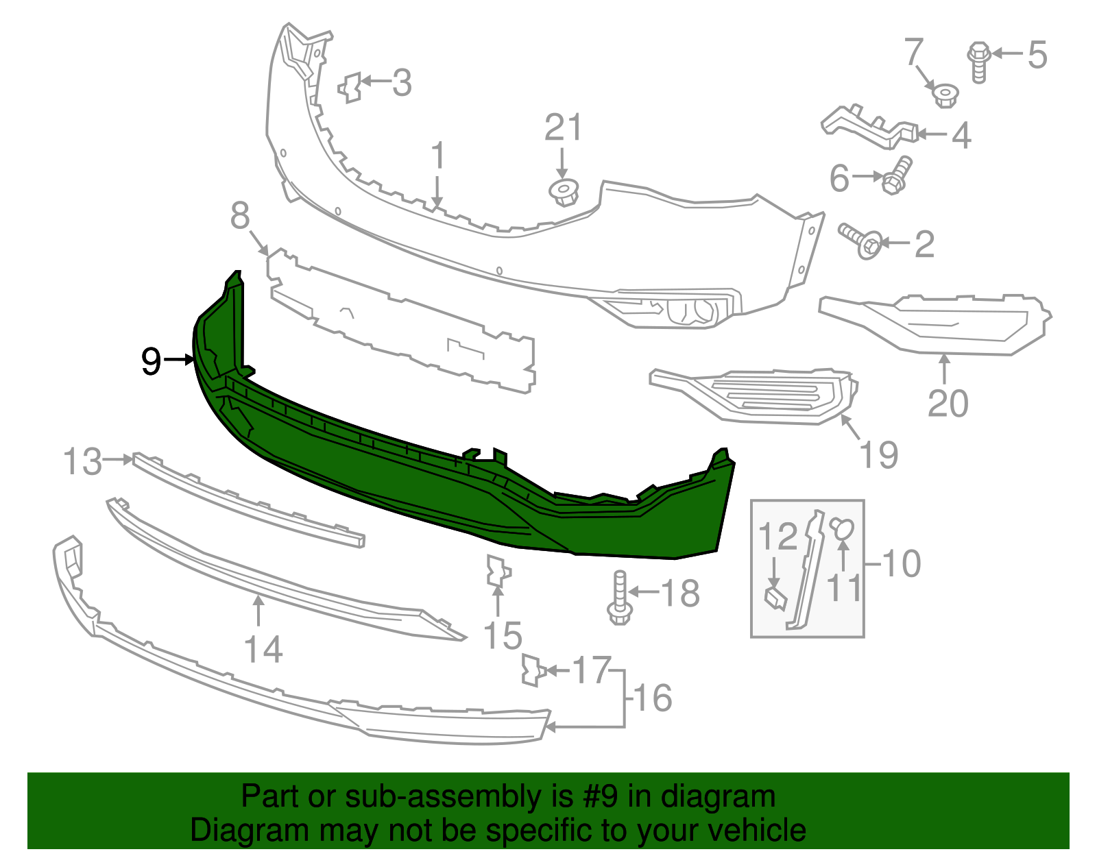 2017-2019 GMC Acadia Front Bumper Lower Fascia 84286371 GM ...