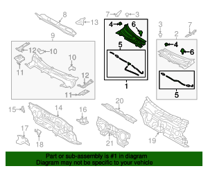 2014-2018 Mazda 3 Cowl Grille BHN9-50-7R0 | RealMazdaParts.com