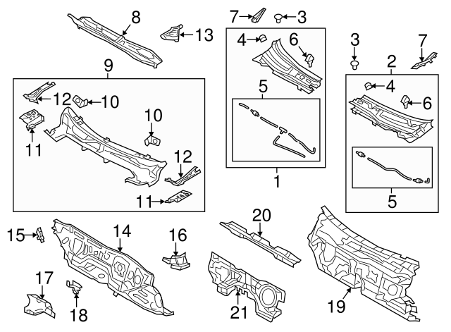 2014-2018 Mazda 3 Cowl Grille BJS7-50-7S0A | RealMazdaParts.com