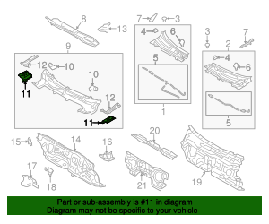2014-2018 Mazda 3 Cowl Side Panel BHR1-53-590A | RealMazdaParts.com