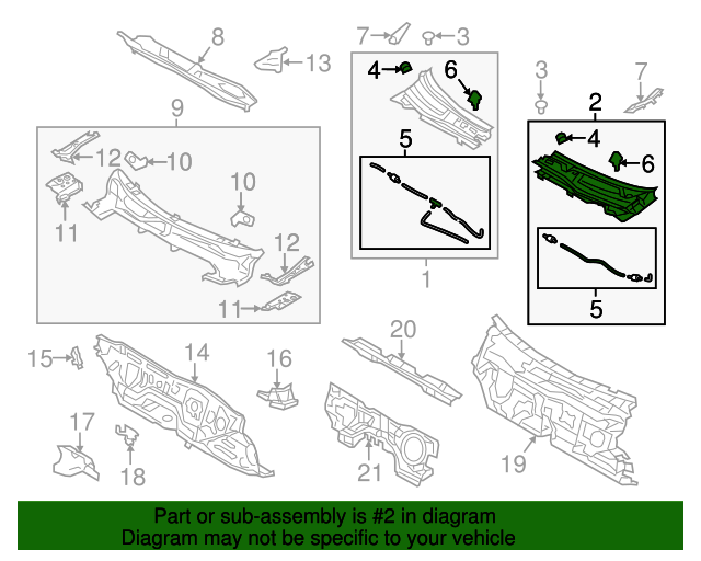 2014-2018 Mazda 3 Cowl Grille BJS7-50-7S0A | RealMazdaParts.com