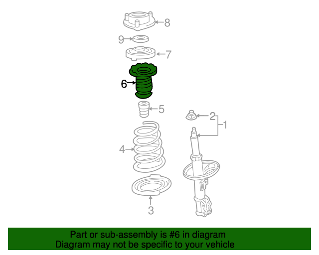 2004-2017 Toyota Insulator, Front Coil Spring 48157-06083 | Toyota ...