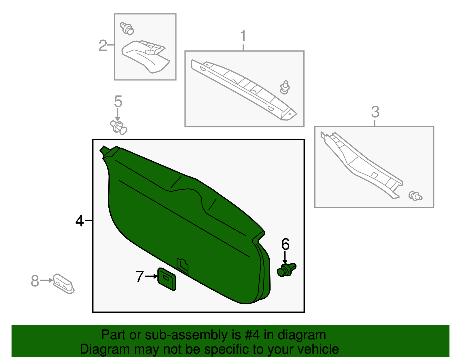 7224A350XA - Lower Gate Trim 2014-2022 Mitsubishi | Mitsubishi Direct Parts