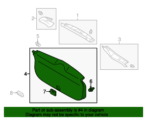 7224A350XA - Lower Gate Trim 2014-2022 Mitsubishi | Mitsubishi Direct Parts