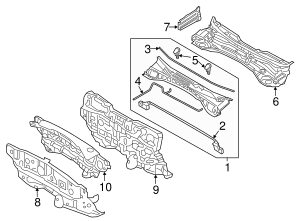2013-2016 Hyundai Santa Fe Sport Cowl Panel 66700-4Z000 | OEM Parts Online