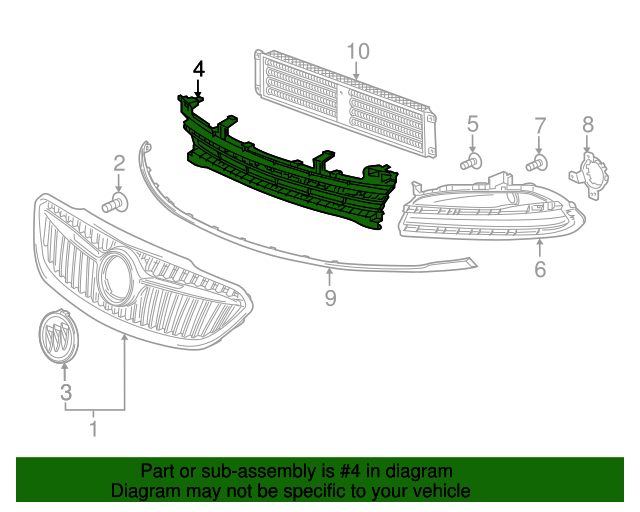 2017-2019 Buick LaCrosse Front Lower Grille 90921956 GM | GMPartsDirect.com