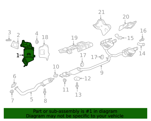 2018-2021 GM Driver Side Warm Up Three-Way Catalytic Converter ...