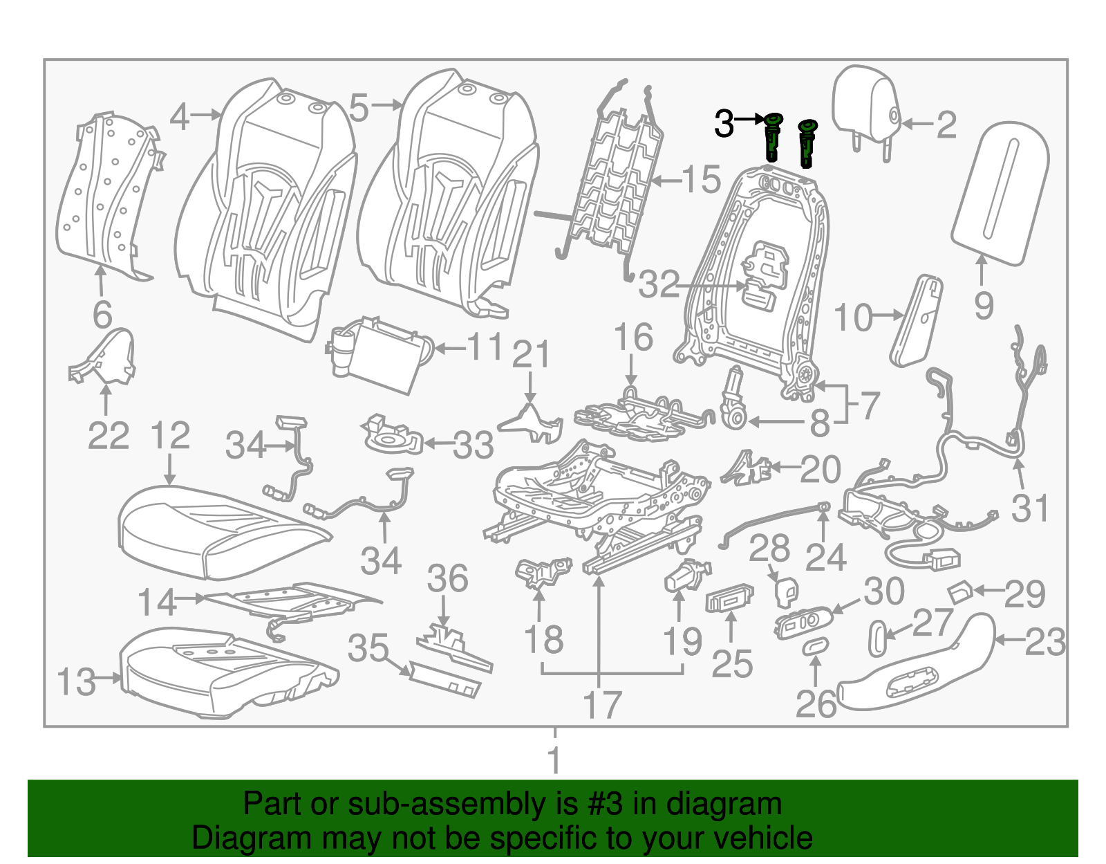 26690063 - Mink Front Seat Head Restraint Guide GM 2018-2019 Buick ...