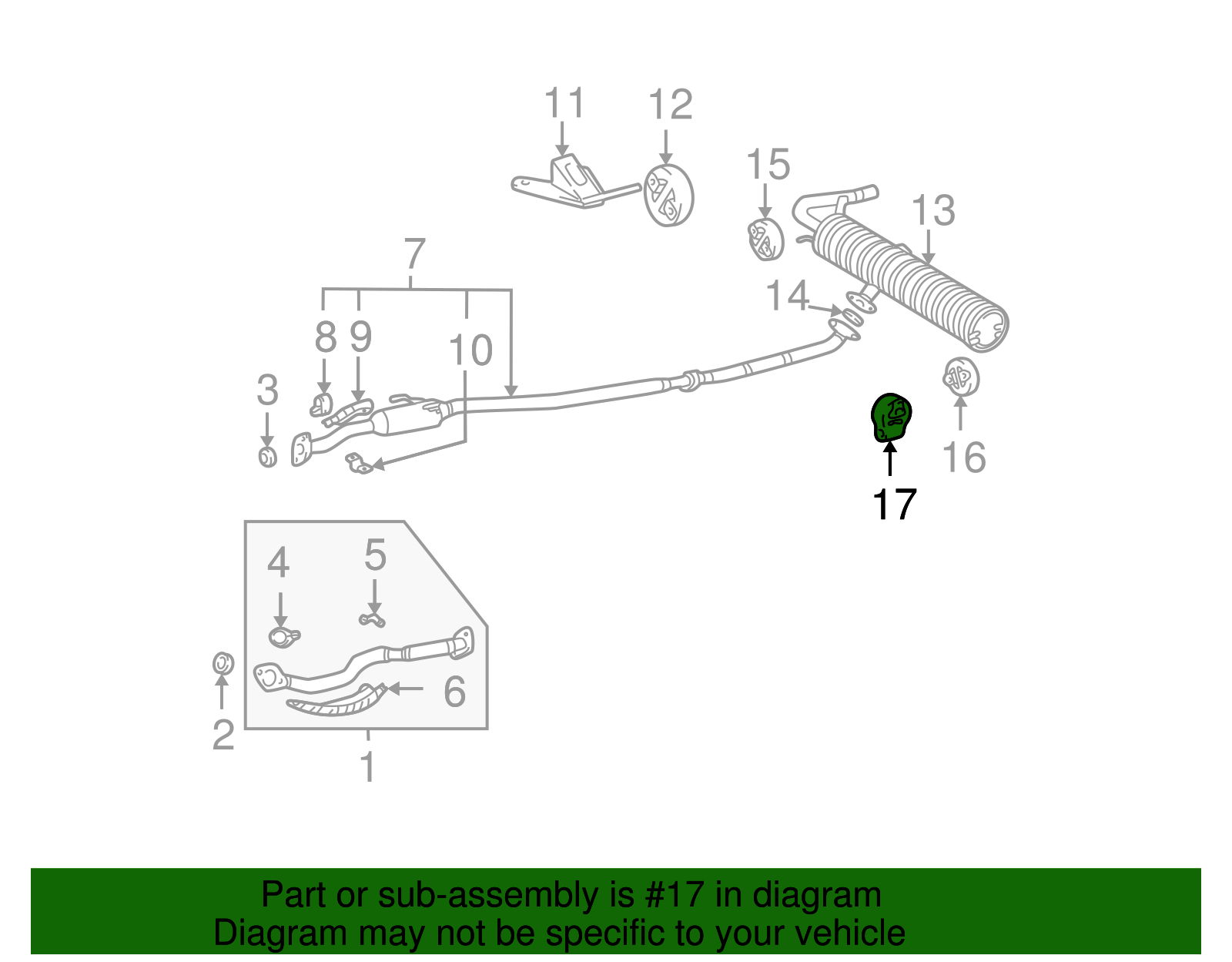 2001-2005 Toyota RAV4 Muffler & Pipe Rubber Mount 17565-15070 | Toyota ...