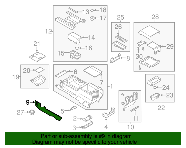 2018-2020 Ford Expedition Console Trim Panel - Driver's Side (LH) FL3Z ...