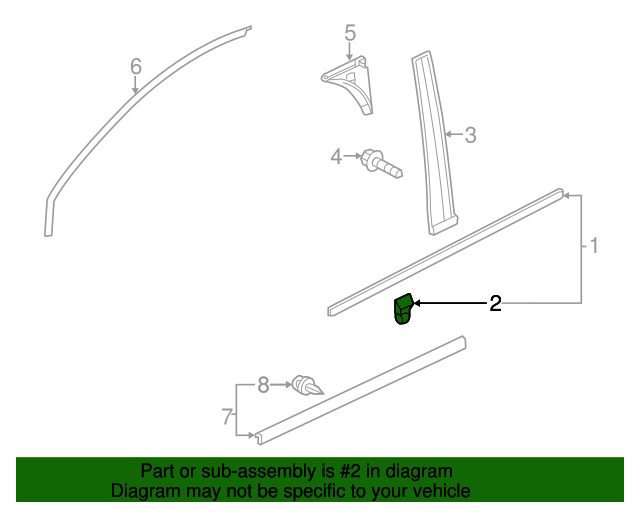 2012-2015 Honda Civic Clip, Door Molding 91503-TR0-A01 | Cheaper Honda ...
