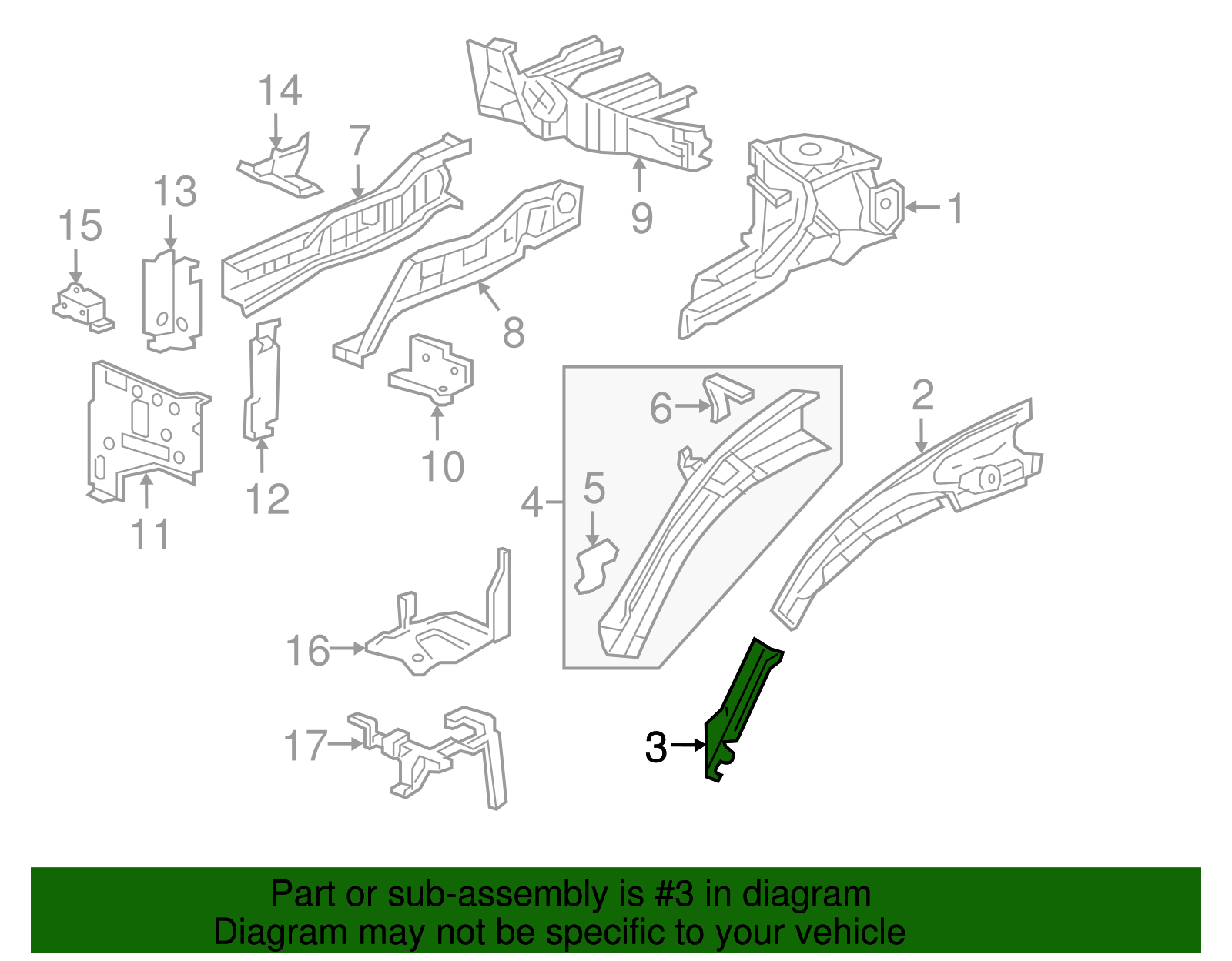 60718-TLA-315ZZ - Rail Extension 2017-2025 Honda CR-V | Honda Parts Online