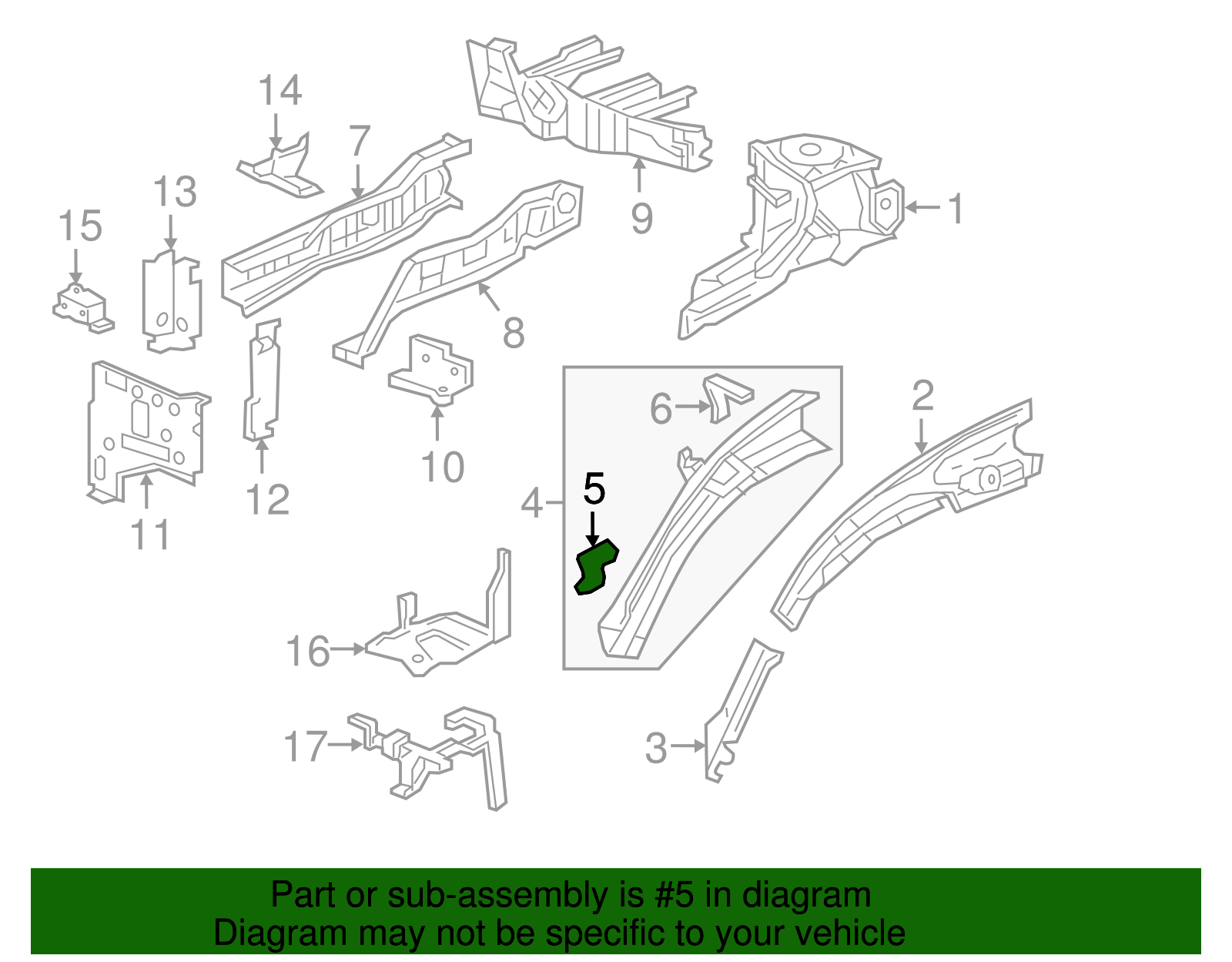 60715-TLA-A00ZZ - Bracket L Front Bulkhead - 2017-2020 Honda CR-V ...