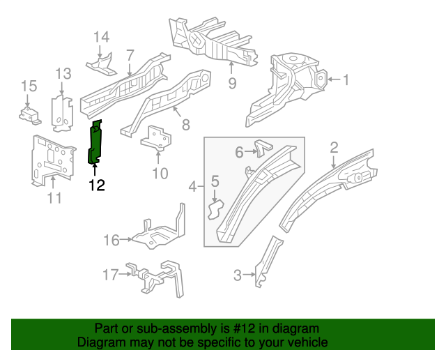 60822-TPG-A00ZZ - Plate R Front Side Frame - 2020 Honda CR-V | Genuine ...