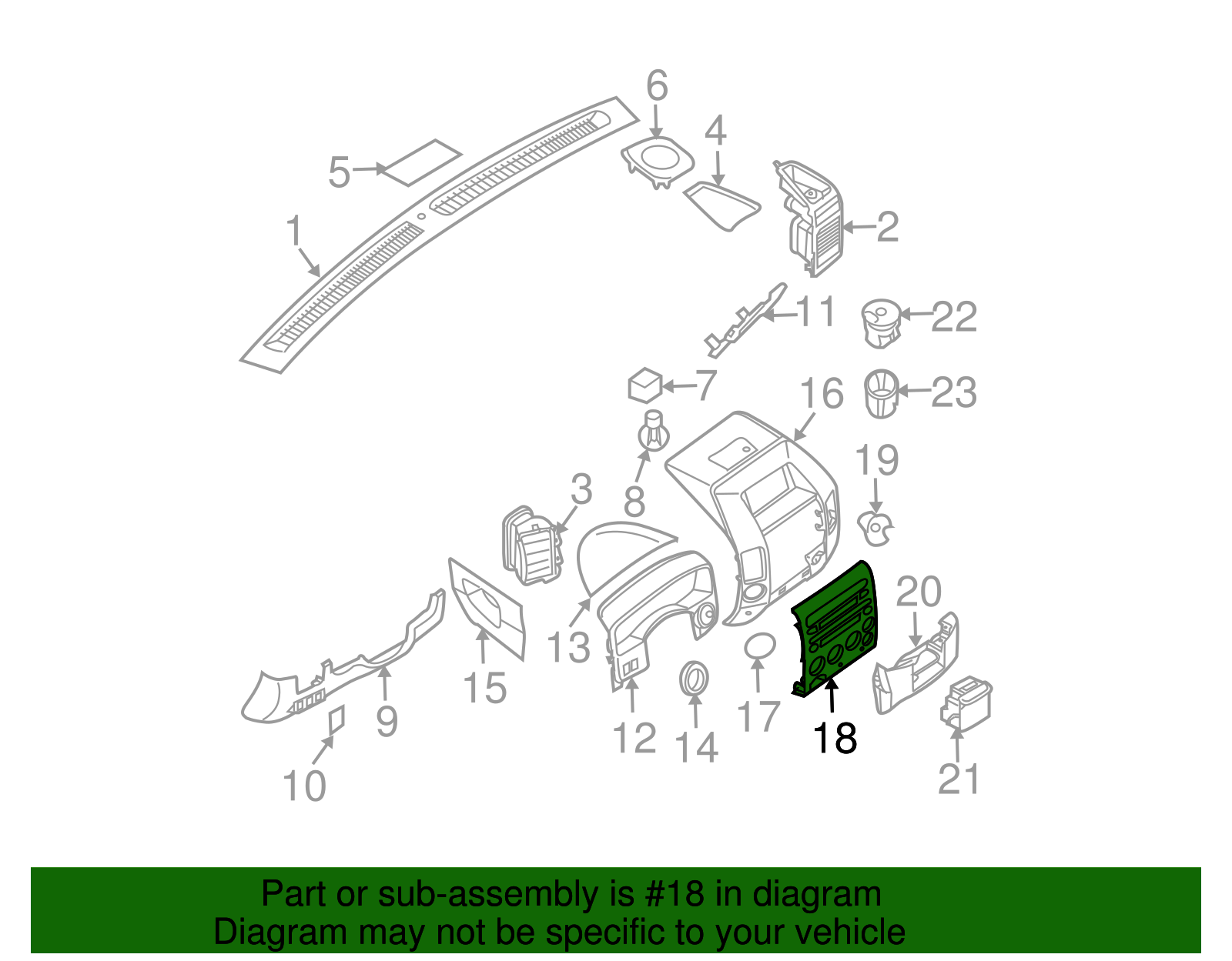 2004-2005 Nissan TITAN Finish Panel 68260-7S101 | Bill Kay Nissan Parts