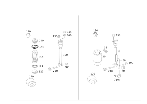 Springs and Suspension, Rear for 2009 Mercedes-Benz ML 320 | Mercedes ...