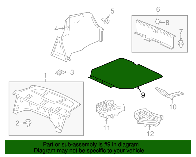 Genuine OEM Acura - Spare Tire Panel Part# 84521-TX6-A03ZA | Acura ...