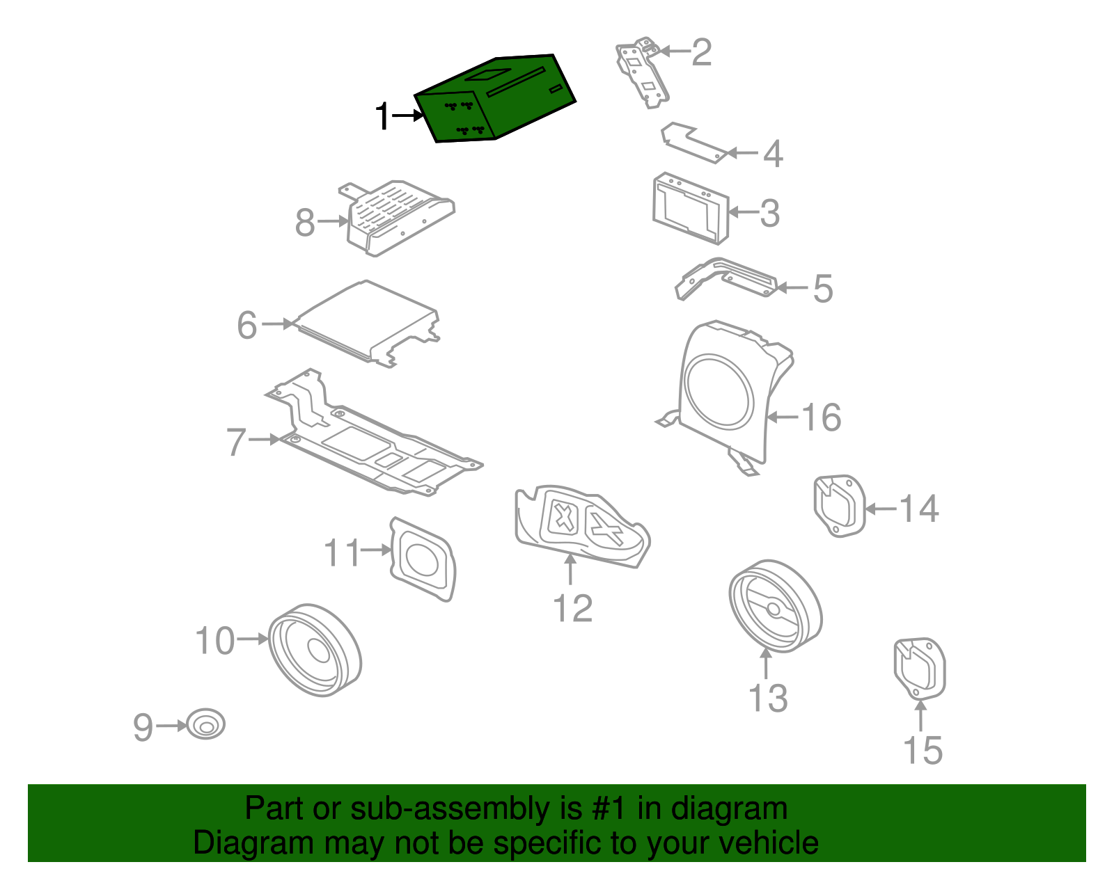 2007-2013 Mitsubishi CD Changer - 6Disc & MP3 Tuner 8701A469 ...