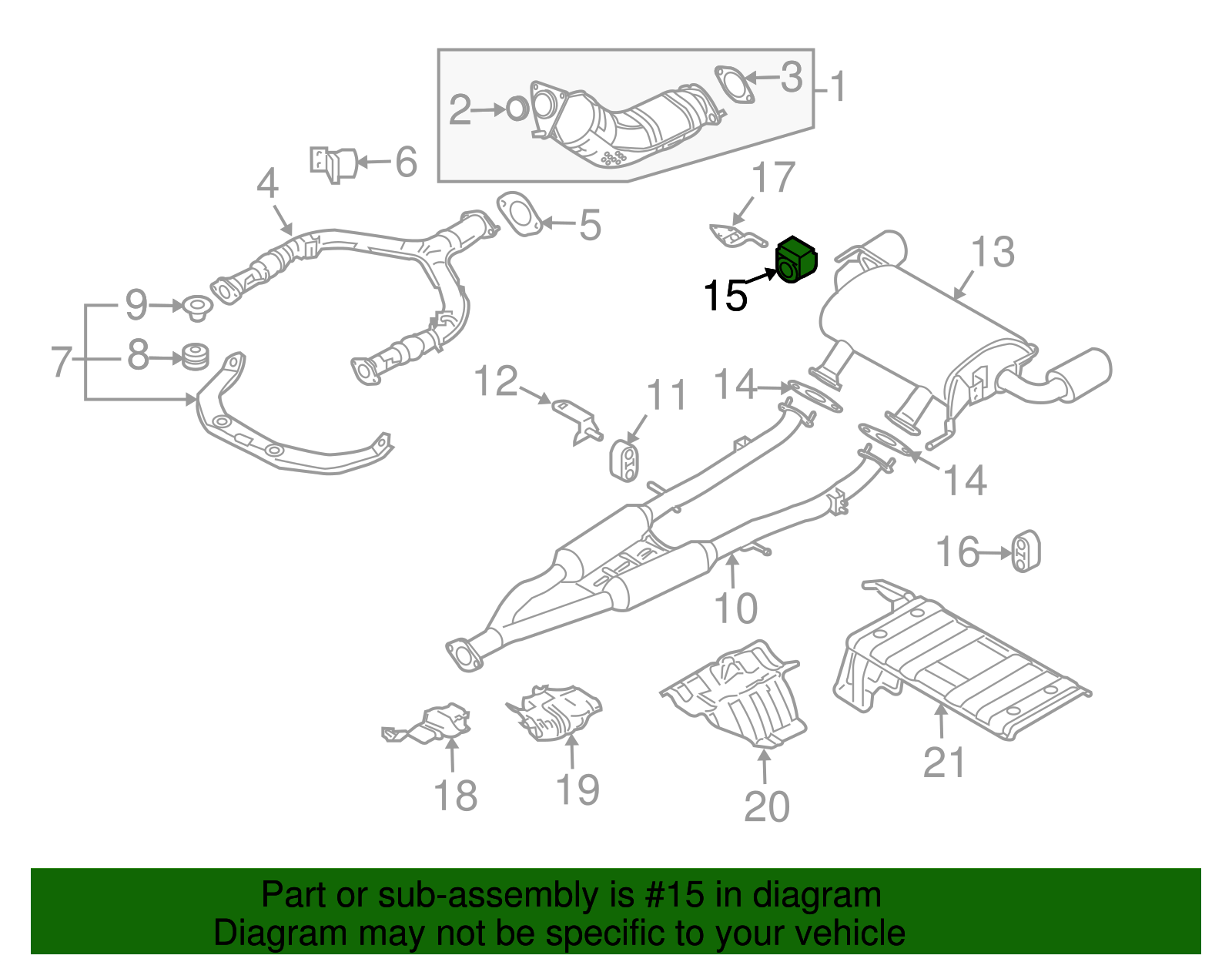 2003-2025 Nissan Muffler Rubber Mount 20651-CD00A | Nissan Parts Central