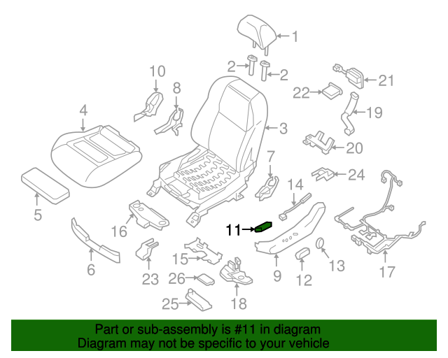 87066-4HA0A - Seat Switch - 2009-2023 Nissan Maxima | Nissan OEM Parts ...