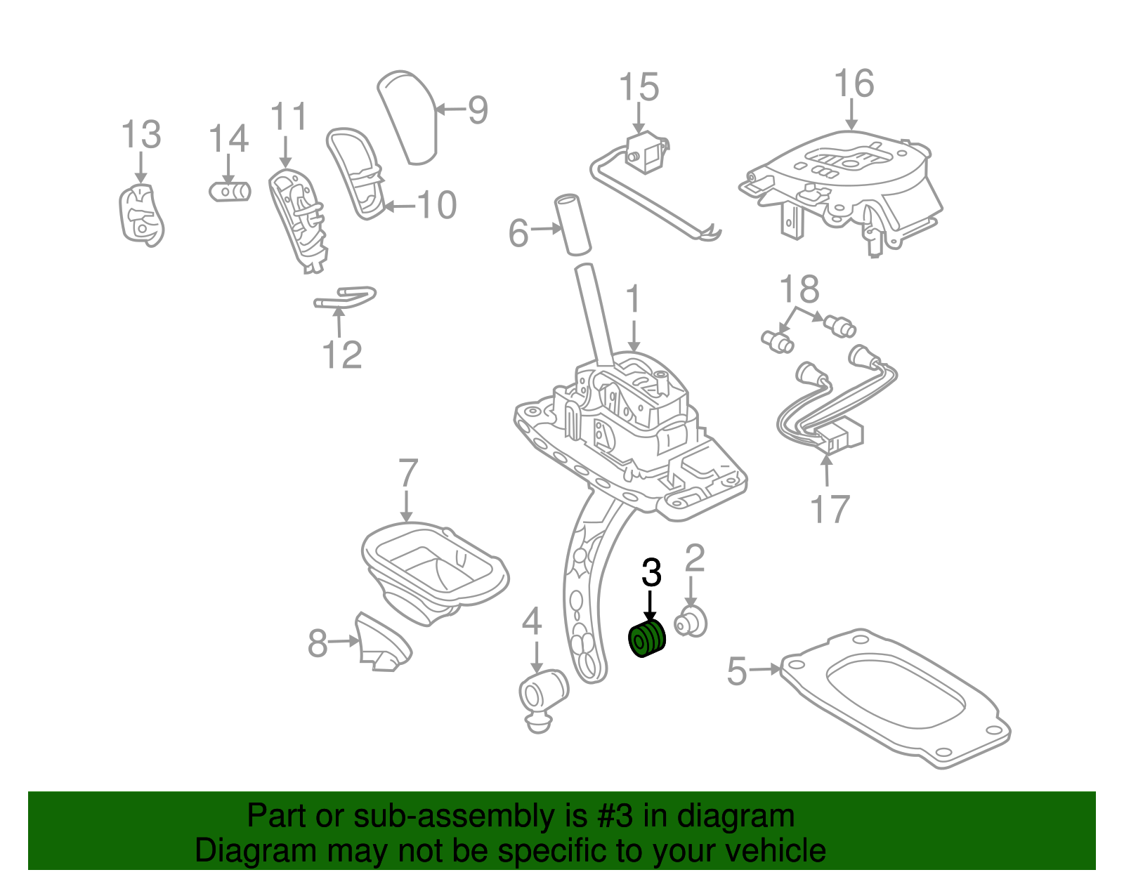 2008-2017 GM Automatic Transmission Range Selector Lever Grommet ...