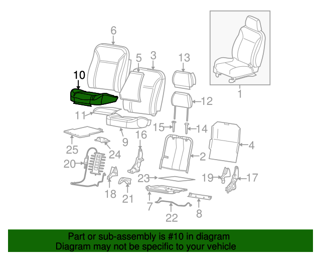 2008-2010 GM Light Cashmere Passenger Seat Cushion Cover 19151699 ...
