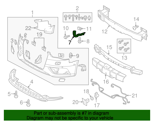 8V3-807-183-B - Bumper Guide 2017-2018 Audi A3 Sportback e-tron ...