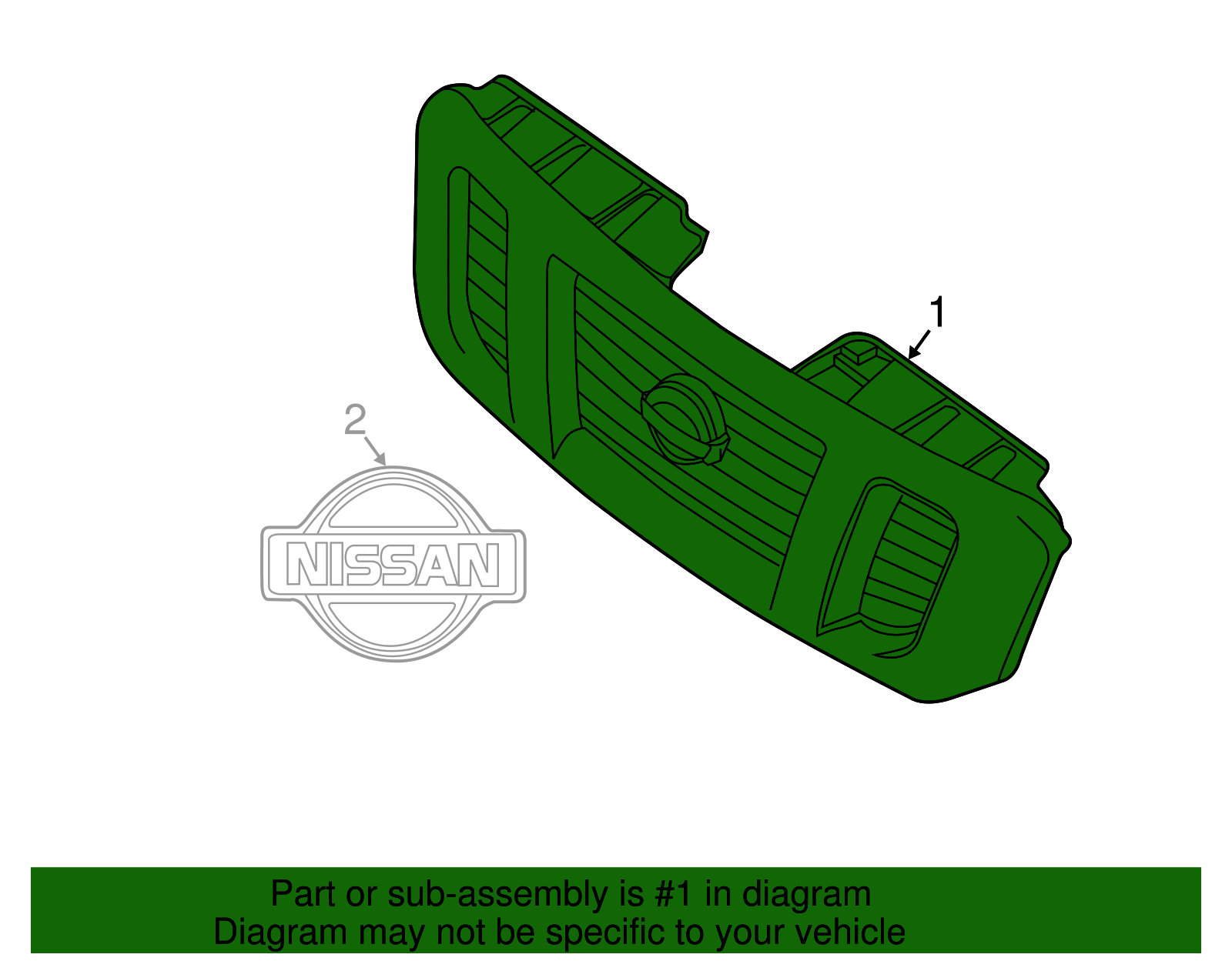 2012-2021 Nissan Grille 62310-1PA0B | Nissan Parts Plus