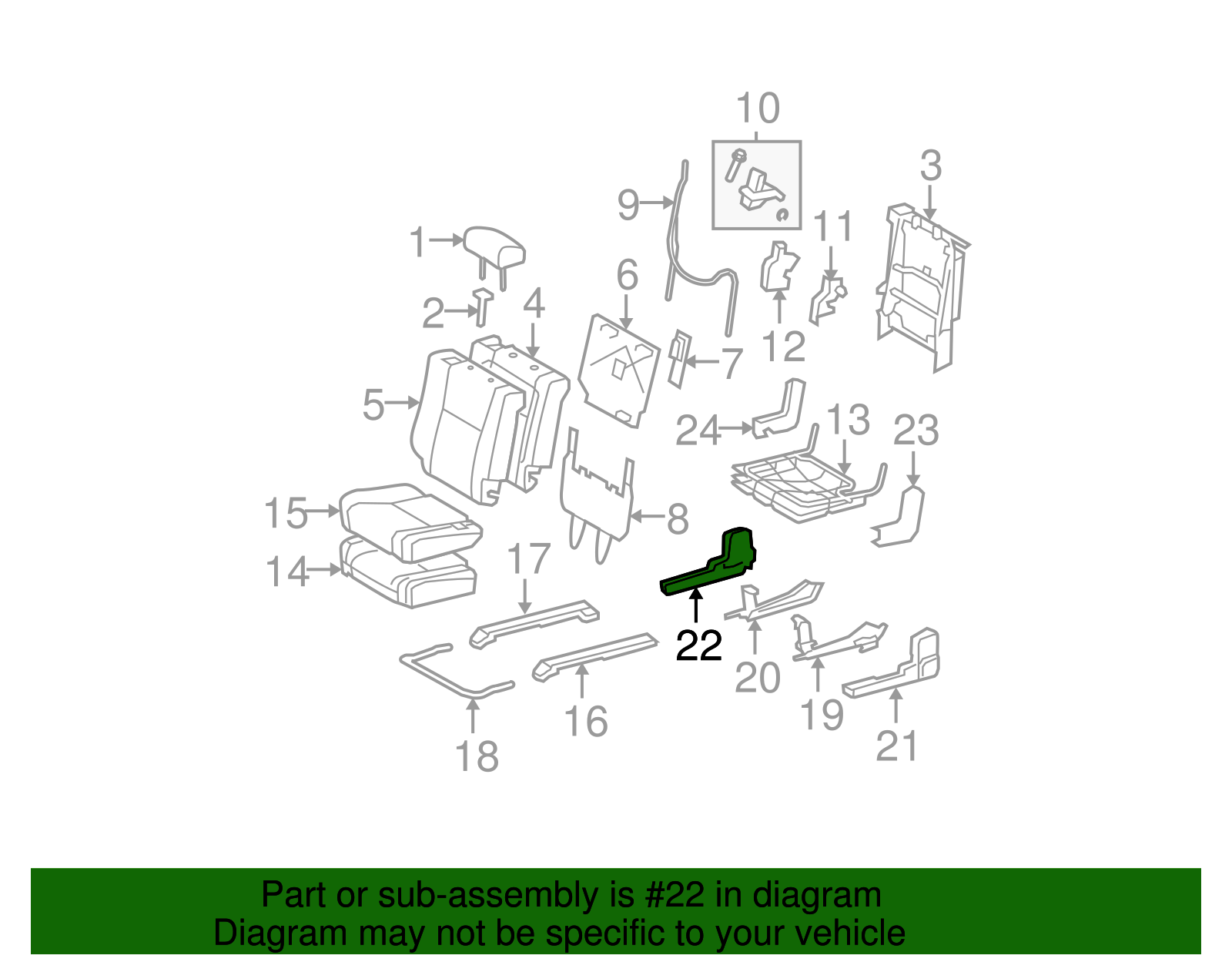 2007-2013 Toyota Tundra Recline Cover 71825-0C010-B0 | Discount Parts ...