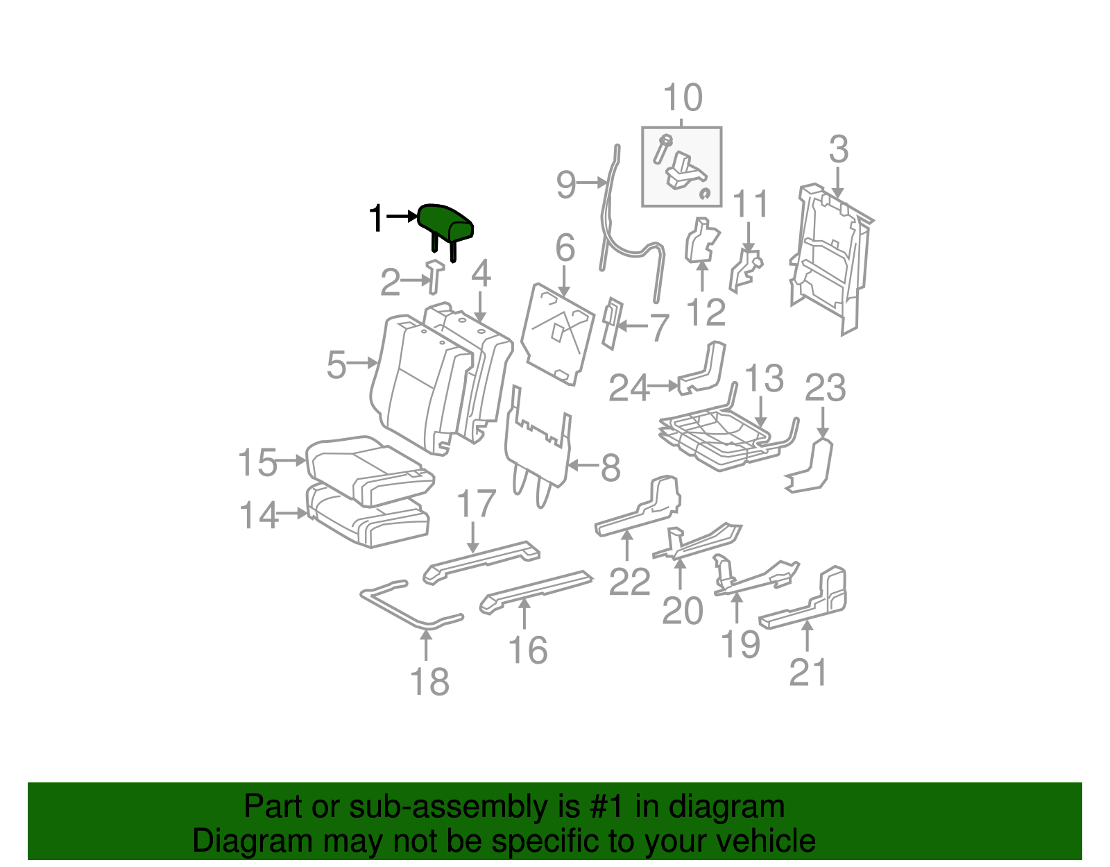 2011-2013 Toyota Tundra Headrest, Outer 71940-0C390-C0 | Toyota Parts ...