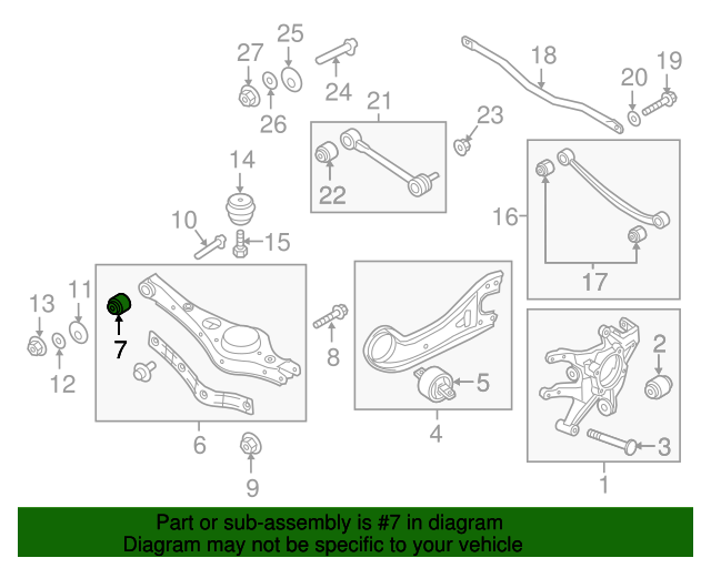 55215-A9100 - Lower Control Arm Bushing 2015-2021 Kia Sedona | Kia ...