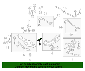 52712-2G000 - Lower Control Arm Mount Bolt 2006-2023 Kia | Kia.Parts Store