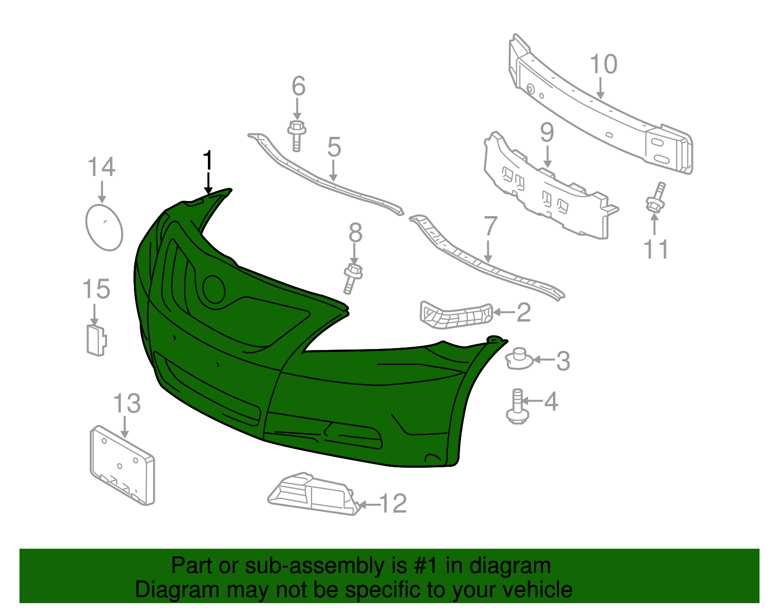 2007-2009 Toyota Camry Cover Front Bumper 52119-06919 | Toyota Parts ...