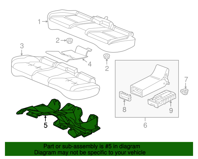 82132-TY3-A11 - Insulator, R Rear Seat Cushion 2014-2020 Acura RLX ...