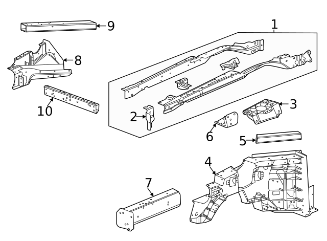 2023 Chevrolet Corvette Front Rail 85515600 | TascaParts.com