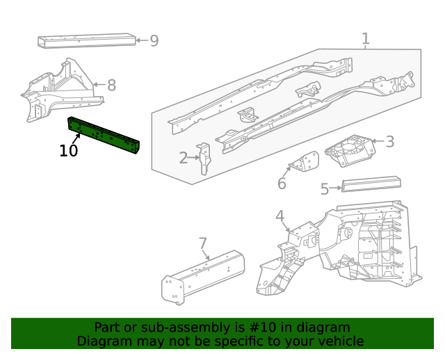 2020 Chevrolet Corvette Front End Upper Tie Bar Reinforcement 84639679 ...