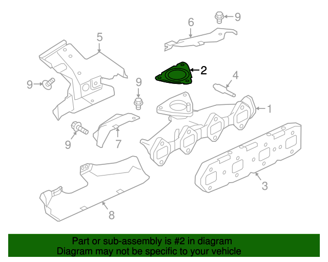 Genuine OEM Turbocharger Gasket Part# JDE38503 Fits 2017-2019 Jaguar ...
