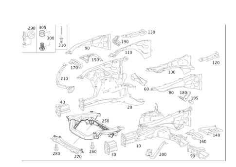 Wheelhouse, Front Subframe for 2007 Mercedes-Benz CL 600 | Mercedes ...