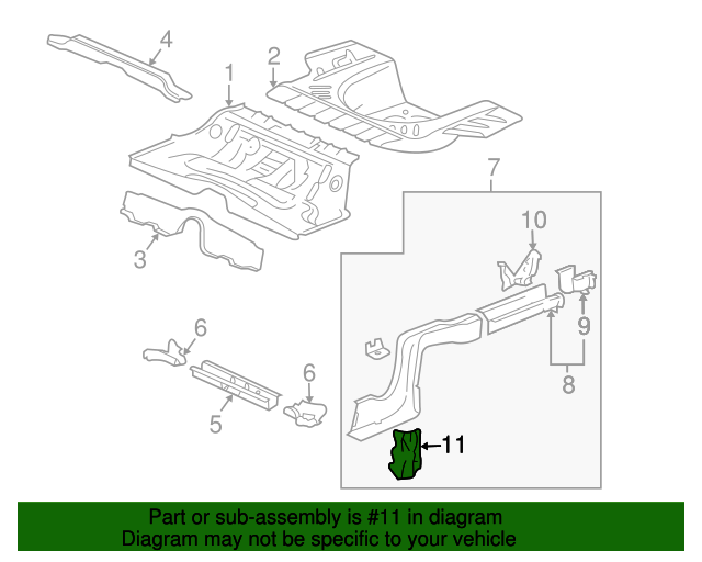 2003-2008 Cadillac Reinforcement 25741025 | GMPartsDirect.com