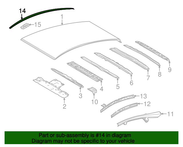 75556-47050 - Roof Molding 2012-2017 Toyota Prius V | AutoNationParts.com