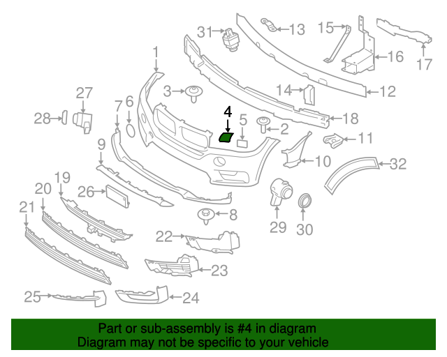 51-11-7-378-590 - Lmp Washer Cover - 2014-2018 BMW X5 | Buy BMW Parts Now