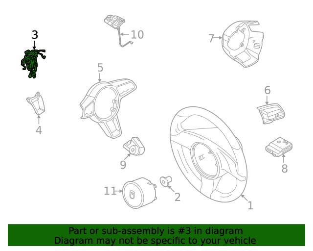 95B-971-388-B - Steering Wheel Wiring Harness 2015-2024 Porsche ...
