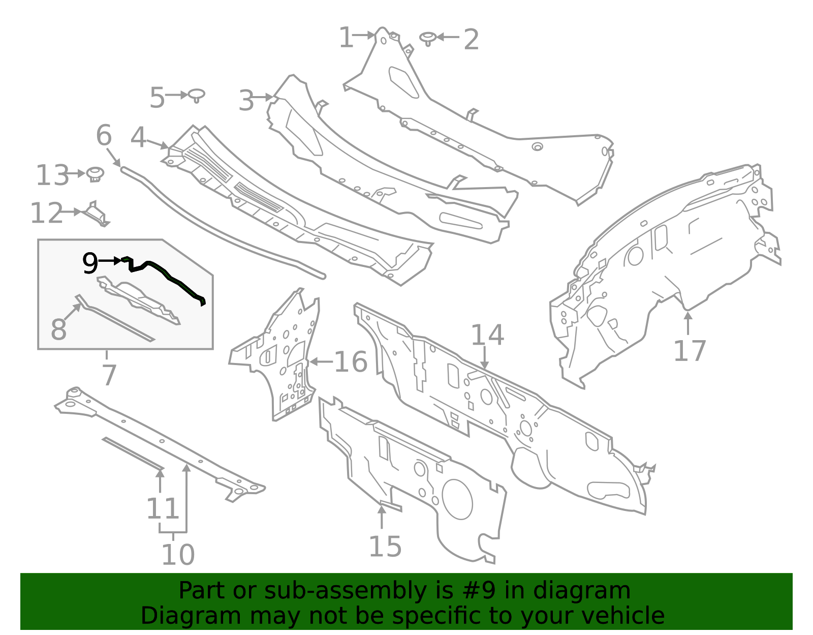 66832-6CA2A - 2019-2025 Nissan Altima - Reinforced Panel Rear Seal ...