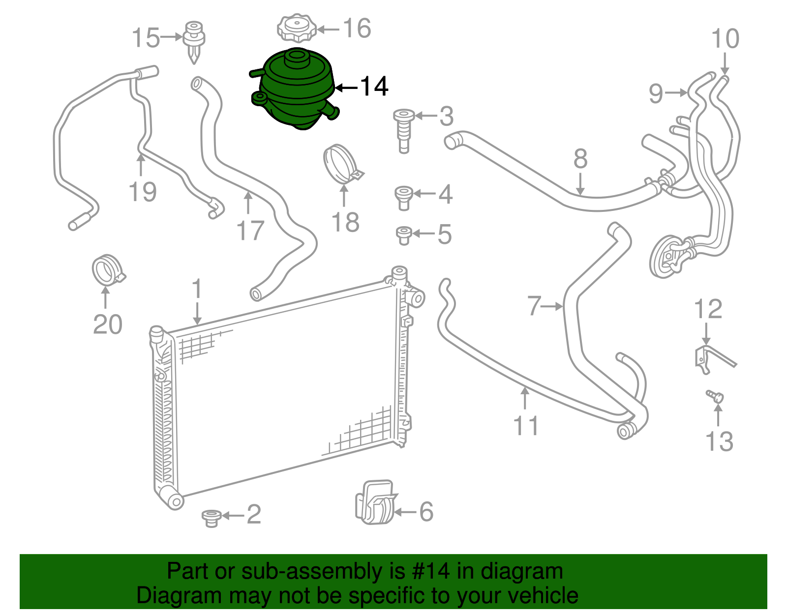 Genuine OEM Reservoir Tank Part# PCF000012 Fits 2002-2005 Land Rover ...