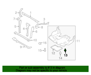 2007-2014 Subaru Under Cover Clip 909140053 | Subaru Parts Store