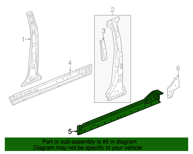 84103261 - Passenger Side Rocker Outer Panel Reinforcement 2016-2020 ...